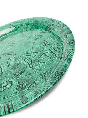 FORNASETTI Malachite Circular Iron Tray