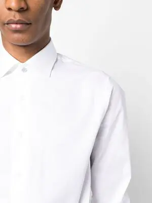 Michael Kors Logo-embroidered Cotton Shirt - White
