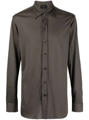 Brioni Spread Collar Shirts For Men
