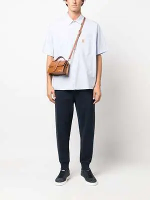 Etro Pegaso-embroidered Jersey Track Pants - Blue