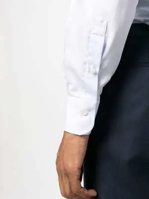 BARBA NAPOLI Long-sleeve Cotton Shirt - Blue