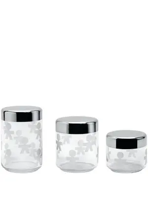 ALESSI Glass Jars - Silver