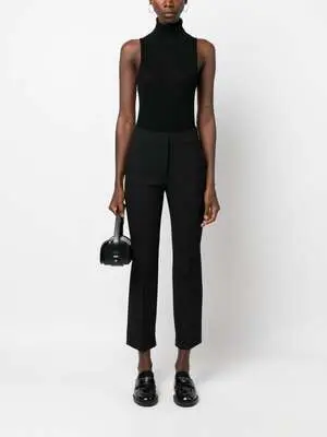 Peserico High-waist Straight-leg Trousers - Black