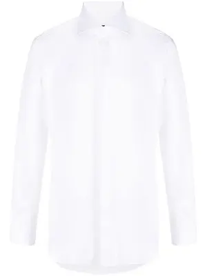 BARBA NAPOLI Cutaway-collar Long-sleeve Shirt - White