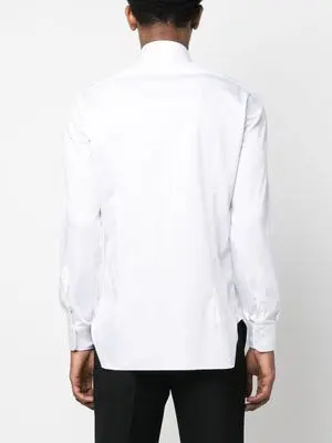 BARBA NAPOLI Cutaway-collar Long-sleeve Shirt - White