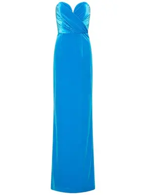 Rebecca Vallance Bernadette Velvet-effect Gown - Blue