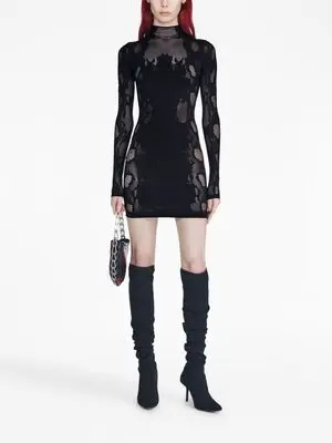 DION LEE Cobra Semi-sheer Lace Minidress