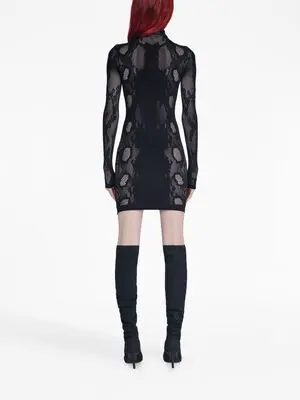 DION LEE Cobra Semi-sheer Lace Minidress