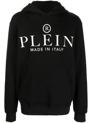 Philipp Plein Logo-print Cotton Hoodie - Black