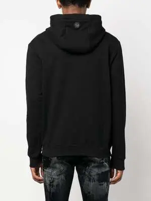 Philipp Plein Logo-print Cotton Hoodie - Black