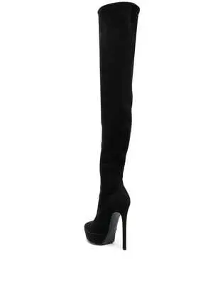 Casadei Flora 140mm Platform Boots - Black