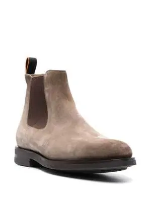Santoni Round-toe Suede Ankle Boots