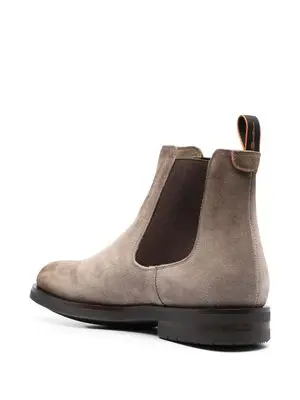 Santoni Round-toe Suede Ankle Boots