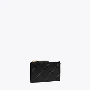 Tory Burch Fleming Zip Card Case - Black
