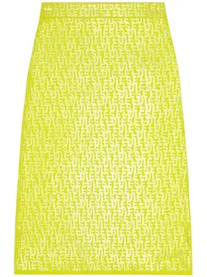 DIESEL® M-ikaria Monogram-print Midi Skirt - Yellow