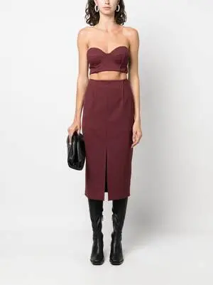 Patrizia Pepe Pleat-detailing High-waisted Skirt