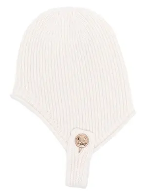 BARRIE Ribbed Cashmere Hat - White
