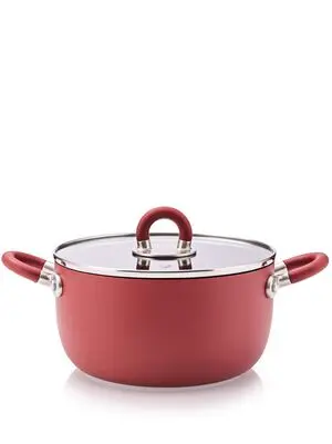 ALESSI 16cm Sten Aluminium Casserole - Red