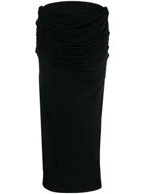 Paris Georgia Draped Straight Midi Skirt