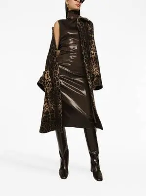 Dolce & Gabbana Coated High-neck Midi Dress