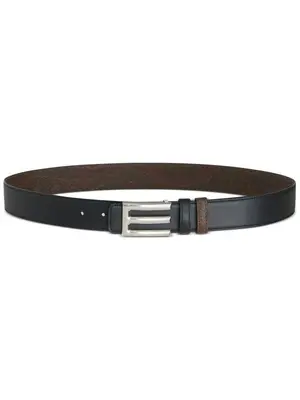 Etro Logo-buckle Reversible Leather Belt - Black