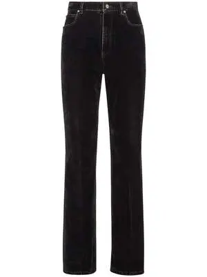 FERRAGAMO Logo-patch Straight-leg Trousers - Black