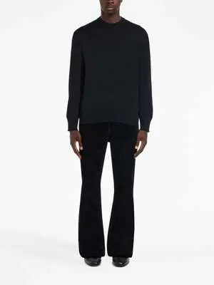 FERRAGAMO Logo-patch Straight-leg Trousers