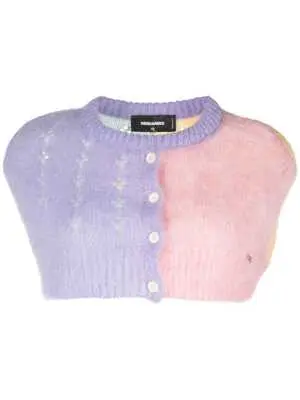 Dsquared2 Pointelle-knit Brushed Wool Top