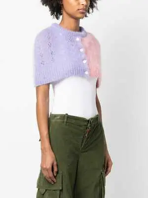 Dsquared2 Pointelle-knit Brushed Wool Top