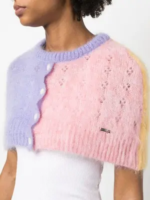 Dsquared2 Pointelle-knit Brushed Wool Top