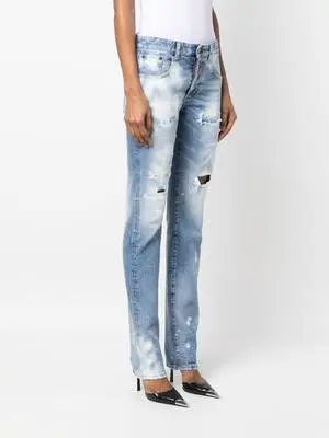 Dsquared2 Distressed-effect Straight-leg Jeans