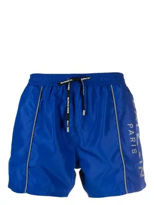 Balmain Logo-print Swim Shorts - Blue