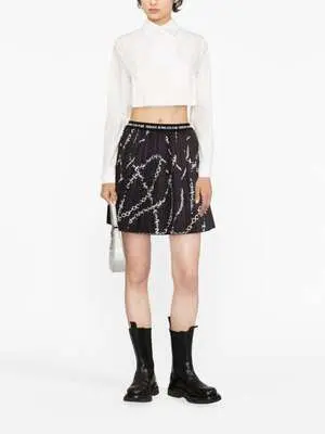 Versace Chain-link Print Pleated Mini Skirt