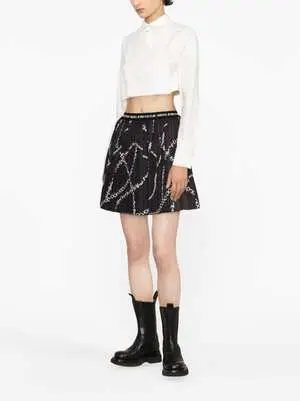 Versace Chain-link Print Pleated Mini Skirt