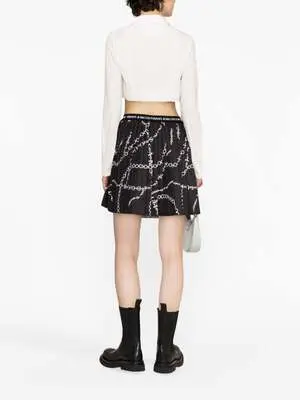 Versace Chain-link Print Pleated Mini Skirt