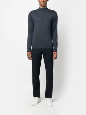 Fedeli Favonio Half-zip Jumper - Blue