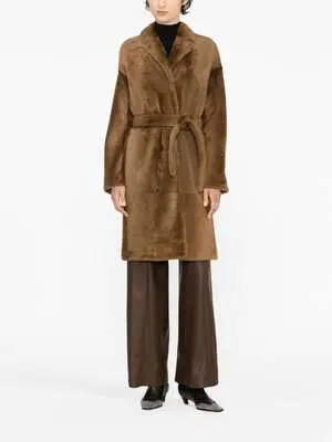 YVES SALOMON Shearling Belted Coat