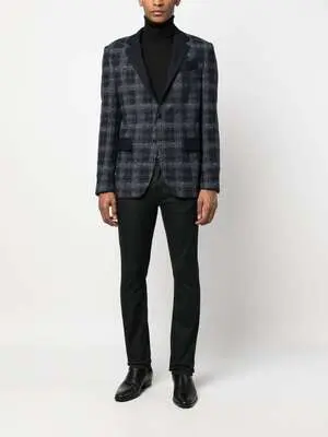 BILLIONAIRE Tartan-check Single-breasted Blazer