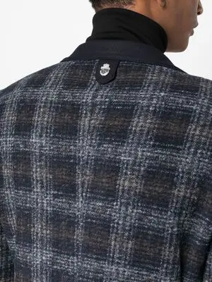 BILLIONAIRE Tartan-check Single-breasted Blazer