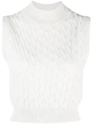 Brunello Cucinelli Cable-knit Cashmere Vest - Grey