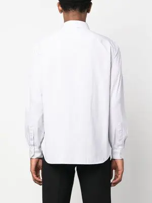 Saint Laurent Striped Long-sleeve Cotton Shirt - White