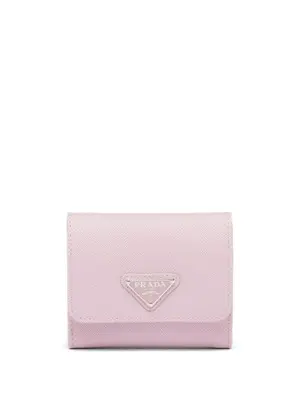 Prada Triangle-logo Saffiano Leather Wallet - Pink