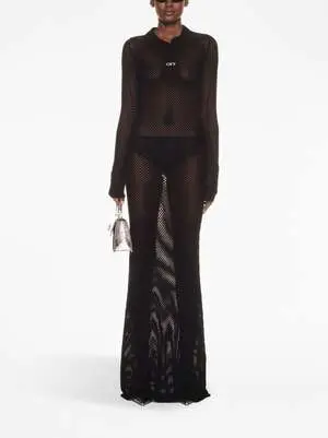 Off-White Netted Maxi Polo Dress