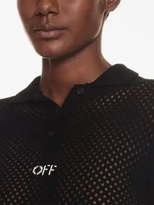Off-White Netted Maxi Polo Dress