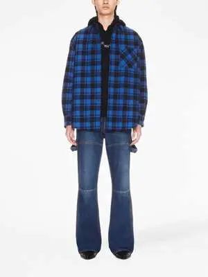 Off-White Checked Flannel Shirt - Blue
