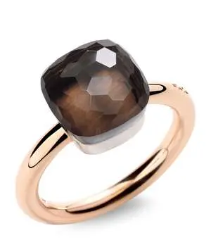 Pomellato Mixed Gold And Smoky Quartz Nudo Classic Ring - Brown