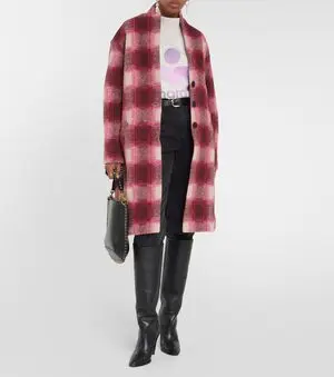 MARANT ETOILE Gabriel Checked Wool-blend Coat - Multicoloured