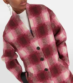 MARANT ETOILE Gabriel Checked Wool-blend Coat - Multicoloured