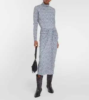 MARANT ETOILE Lou Printed Turtleneck Top