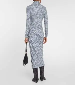 MARANT ETOILE Lou Printed Turtleneck Top